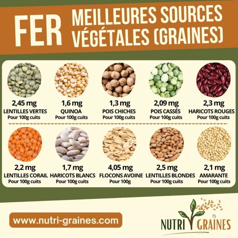 Quels sont les aliments riches en fer ? Focus végétal
